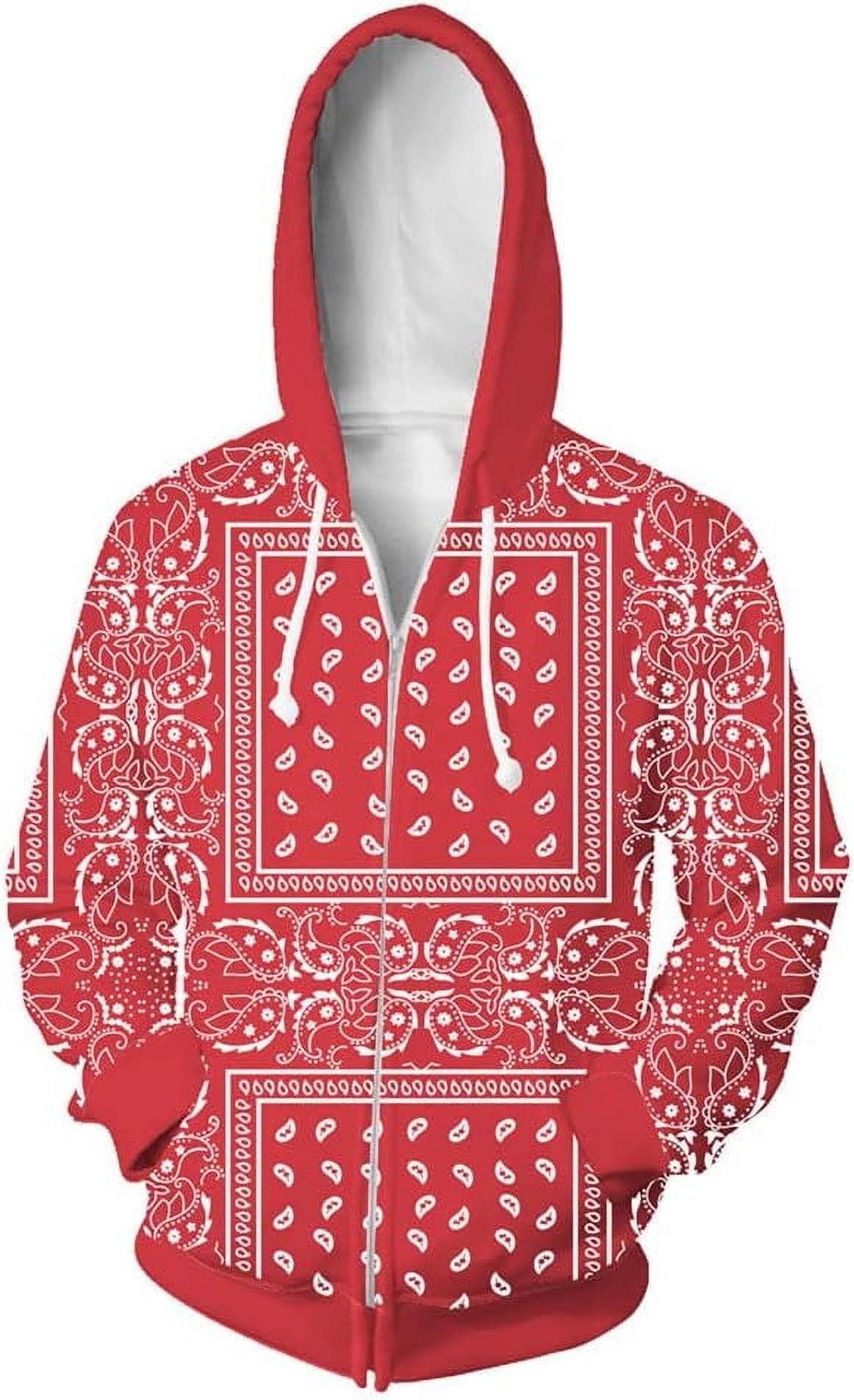 Black Bandana Hoodie for Men Women Black Bandanas Print Clothing ...