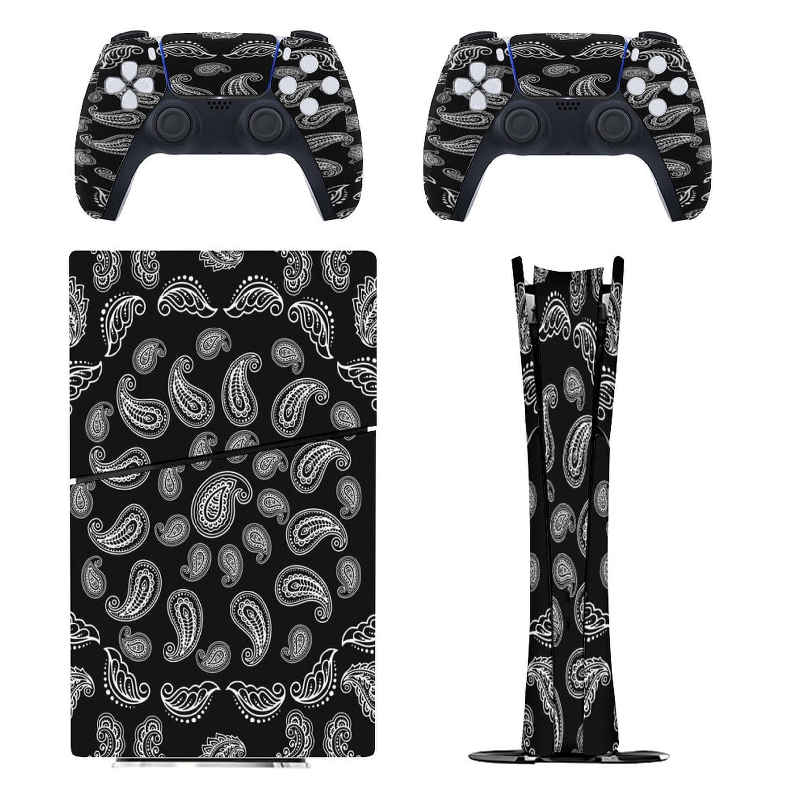 Black Bandanna Pattern PS5/PS5 Slim Digital Disc Skin Sticker For ...