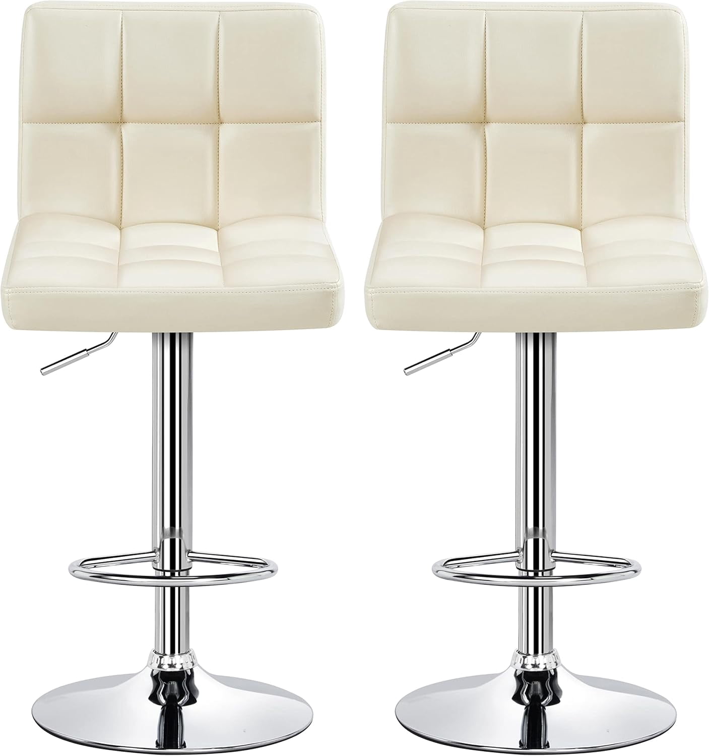 Black Bar Stools, Adjustable Modern Barstools, Swivel PU Leather Stool ...
