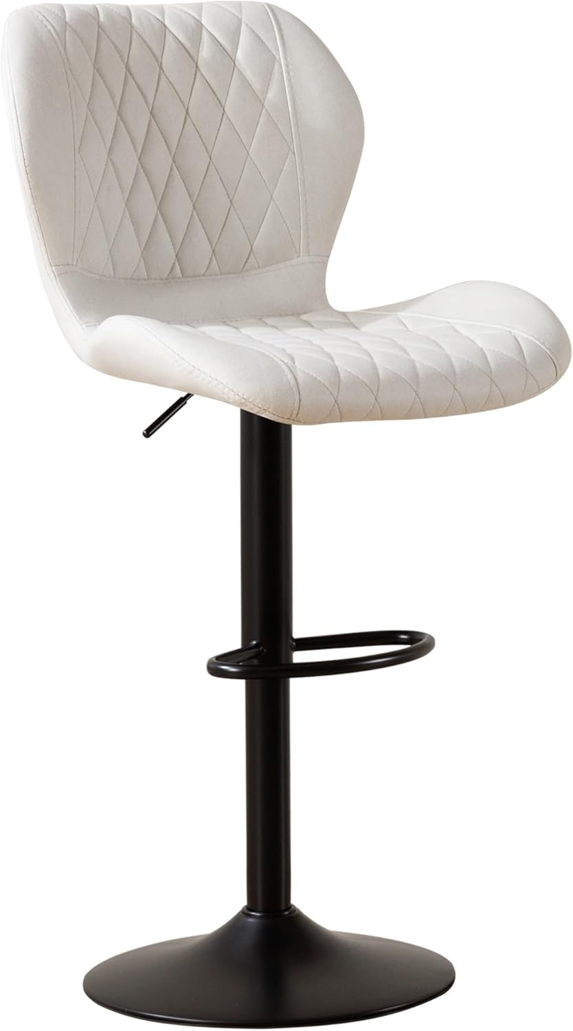 Black Bar Stools Set of 4, Modern Swivel Counter Height Barstools with ...