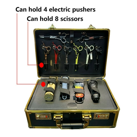 Black Barber Carrying Case Beauty Salon Tool Kit Storage Carrying ...