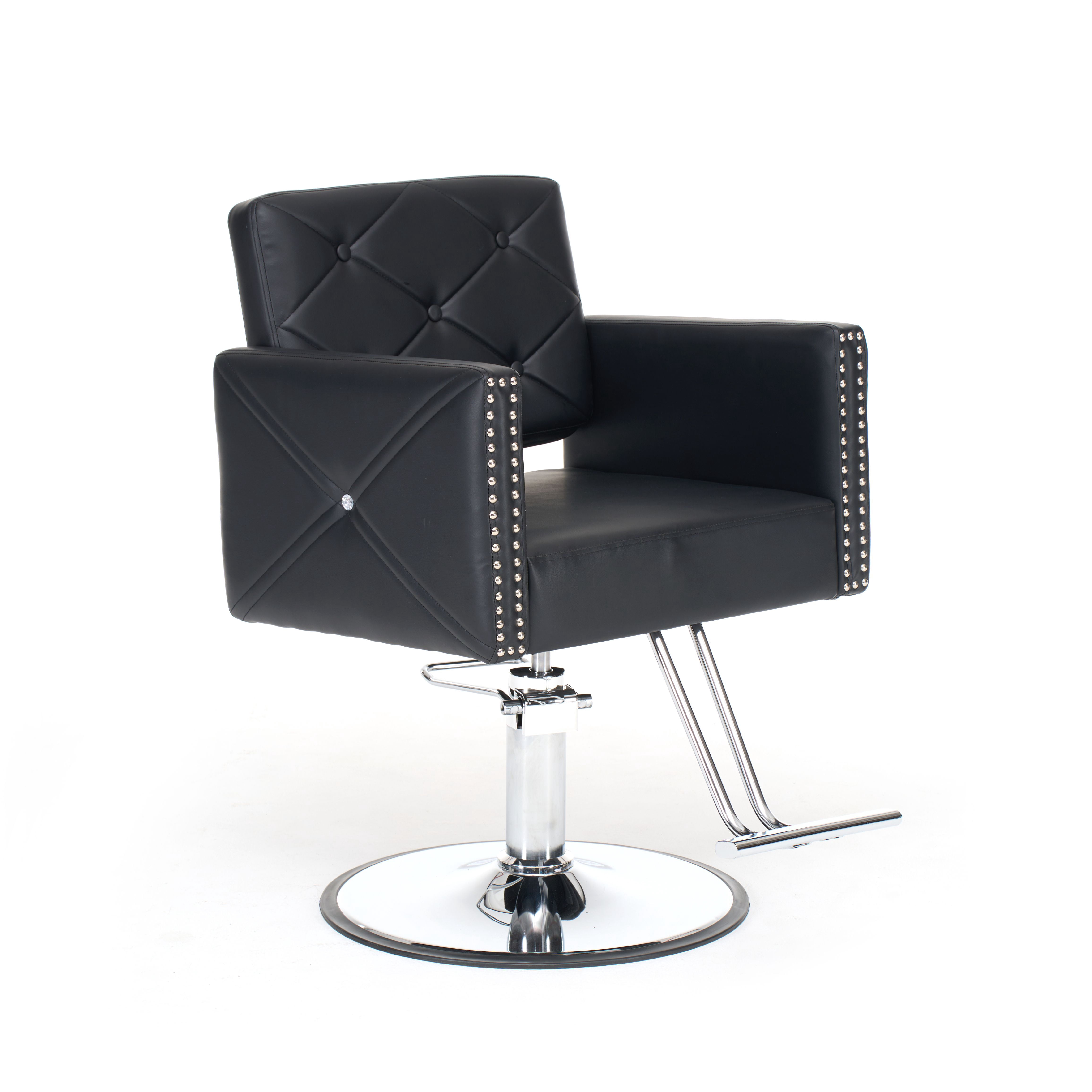 Black Barber Chair - Adjustable Salon Styling Chair with 360° Swivel ...