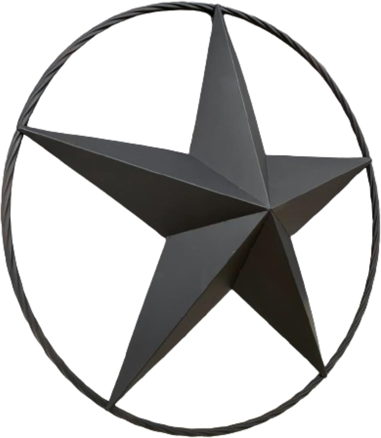 Black Barn Star Twisted Rope Ring Metal Lone Star Western Home Decor ...