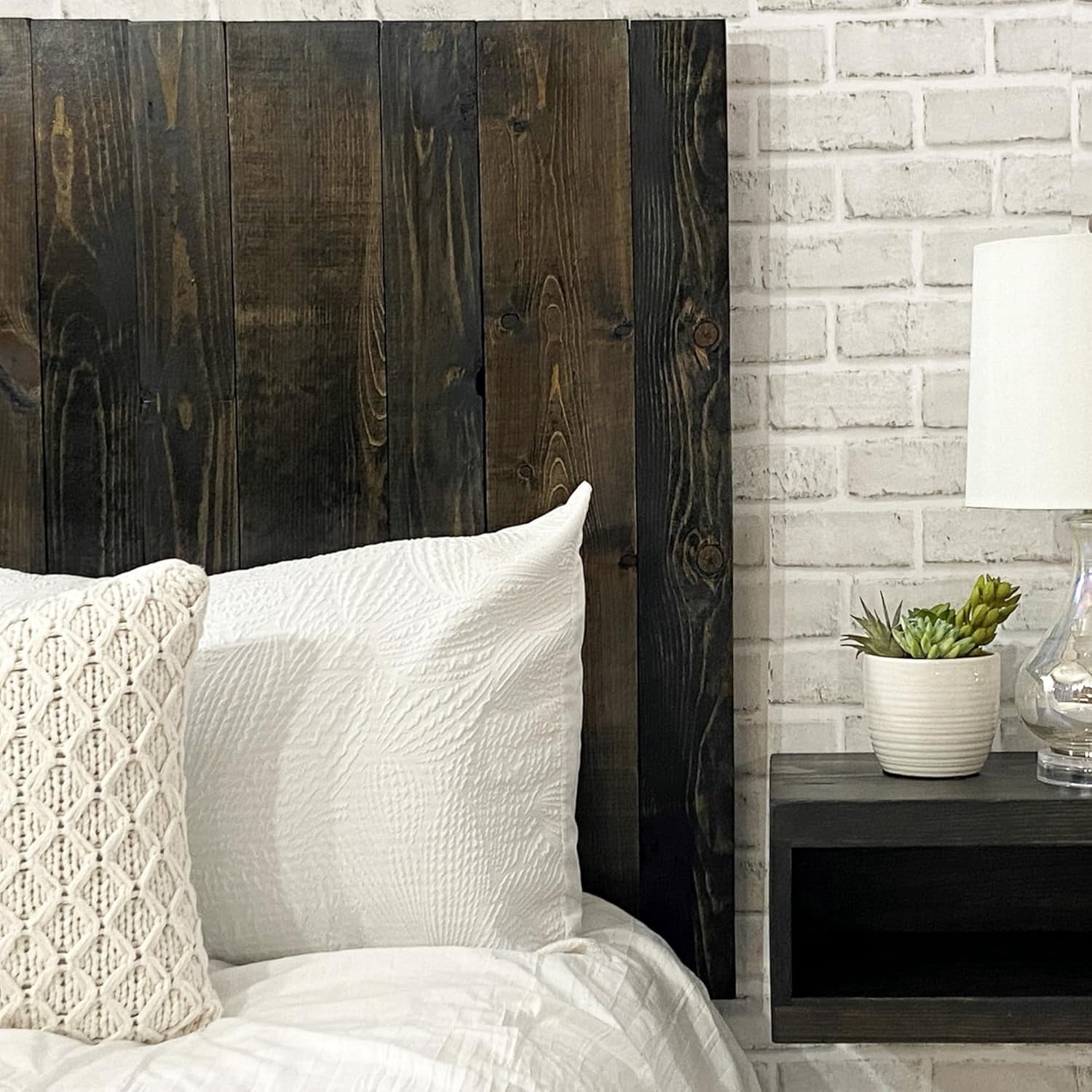 Black Barrel Headboard Rustic Design Solid Wood Panel Leans and Sticks ...