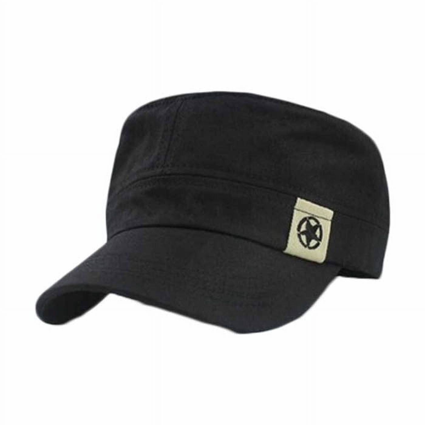 Black Baseball Cap Bush Hat Patrol Cadet Flat Field Roof Caps Cotton ...