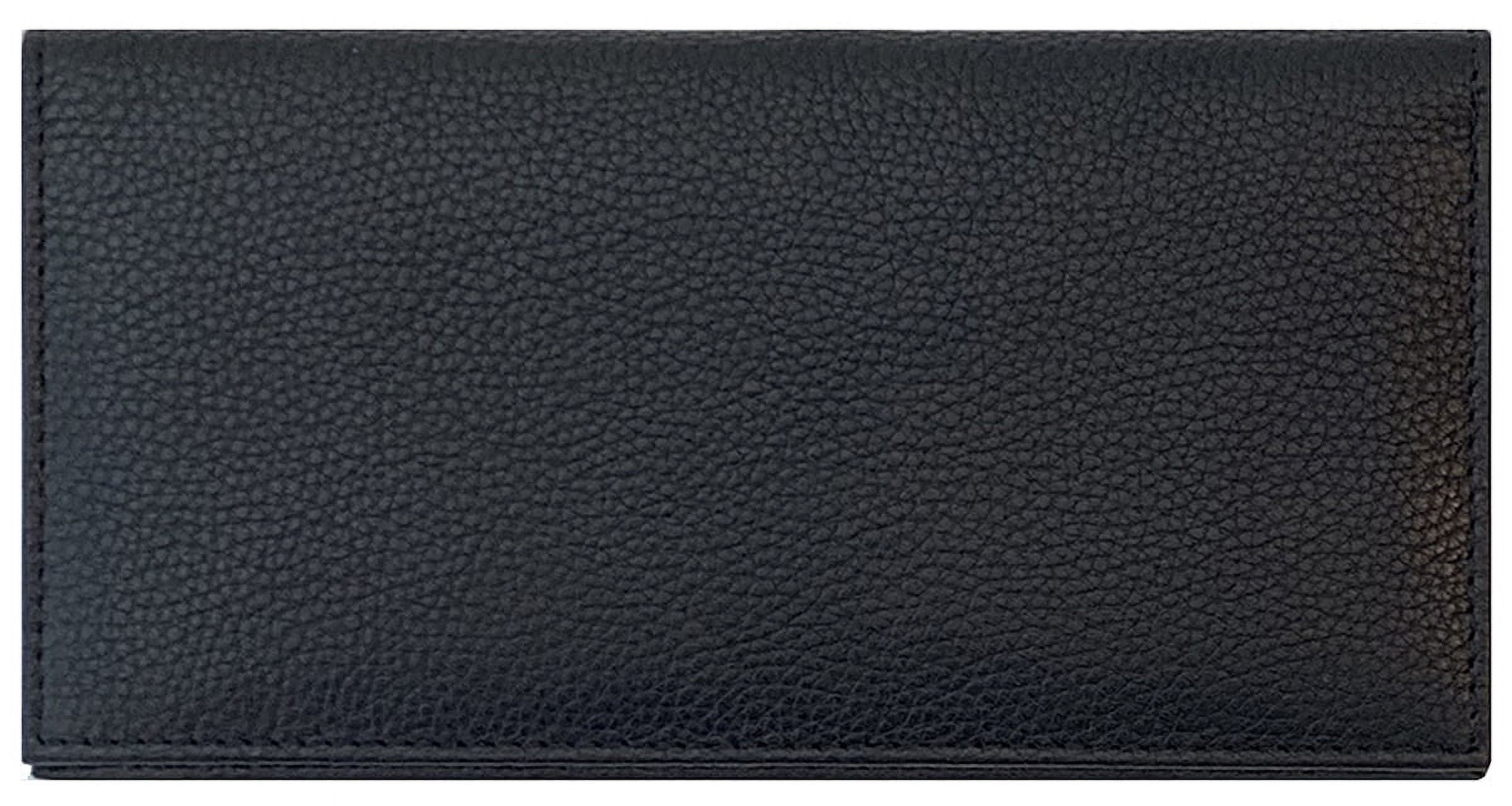 "123 Cheap Checks, Black Leather Checkbook Cover, Fits Top Tear Checks ...