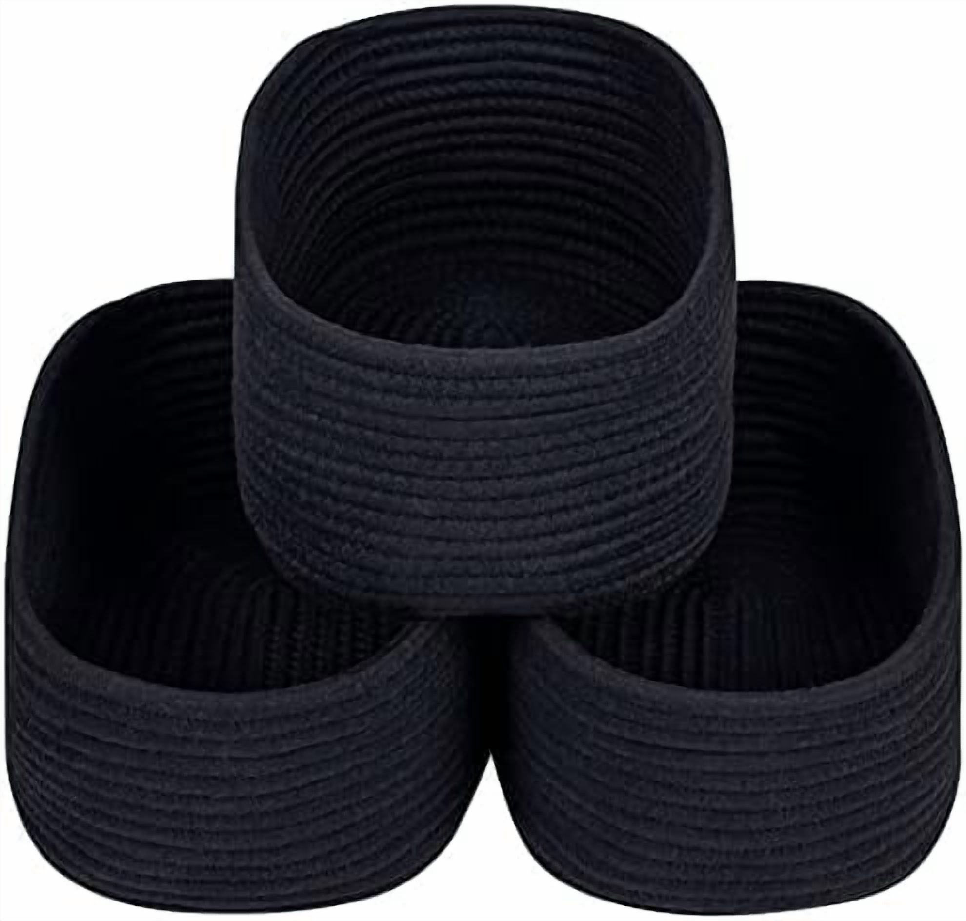 Black Baskets Bins for Organizing,Small Woven Storage Baskets for ...
