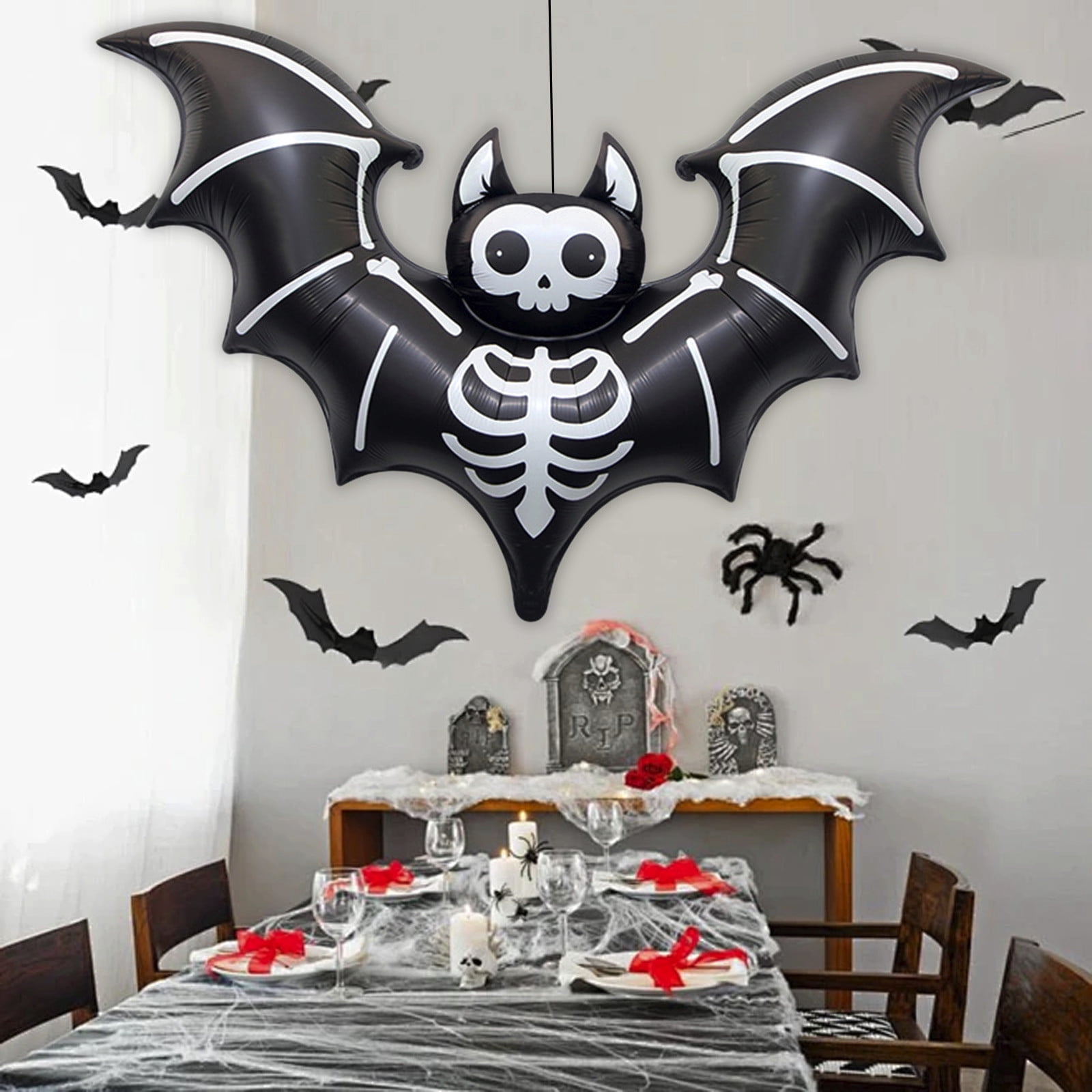 Black Bat Balloons, 5x2.8 Ft Giant Halloween Bats Foil Balloons, Bat ...