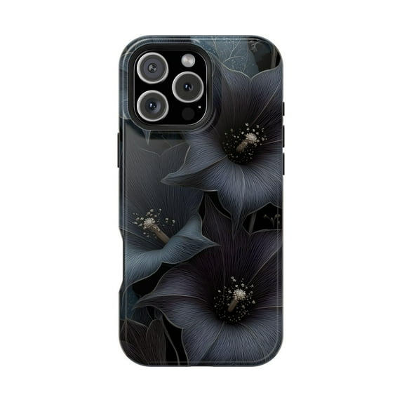 Black Bat Flowers Gothic Elegant Dark Floral Artistic Art Phone Case ...