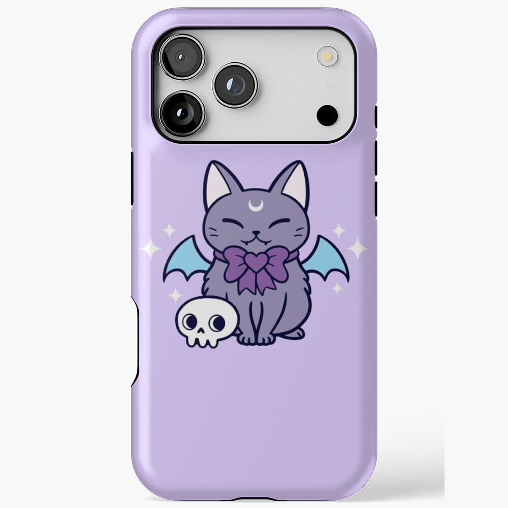 Black Bat Kitten with Fangs and Wings Cute Creepy Case for iPhone 11 to ...