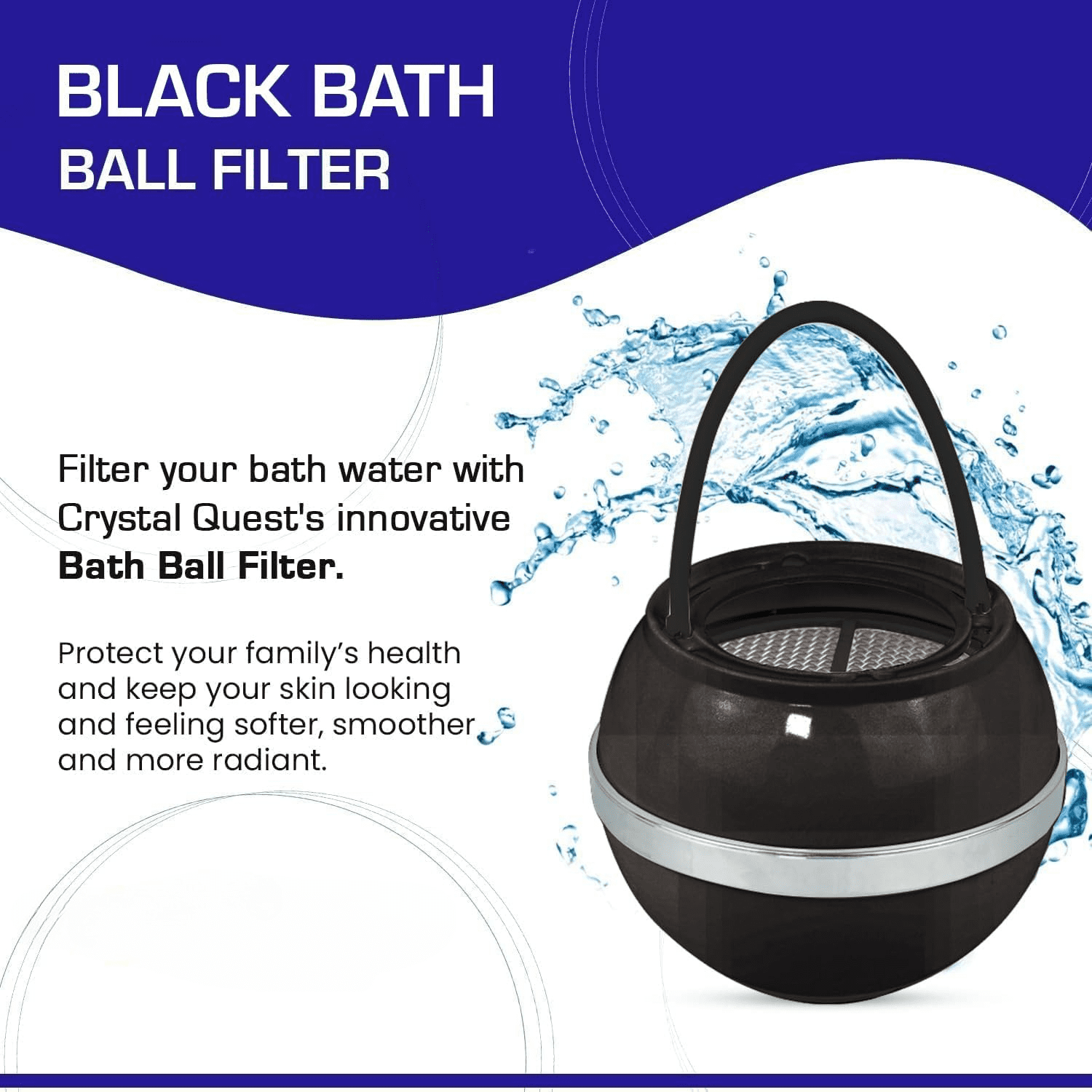 Black Bath Ball Water Filter | Reduces Contaminants for Softer ...