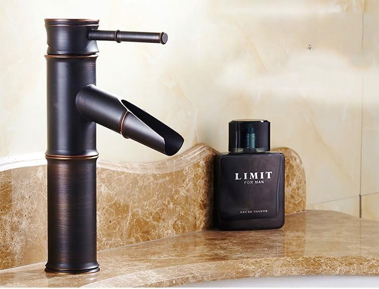 Black Bathroom Basin Faucet Bamboo Style Antique Sink Mixer Deck ...