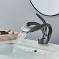 Black Bathroom Basin Faucet Brass Wash Sink Tap Waterfall Mixer Crane ...