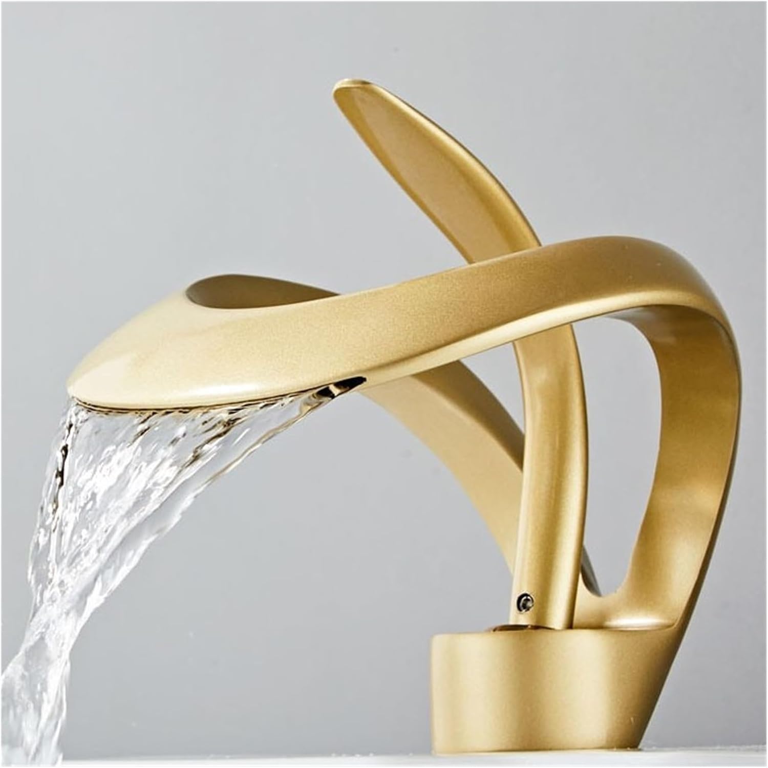 Black Bathroom Basin Taps Single Handle Waterfall Faucet Solid Brass ...