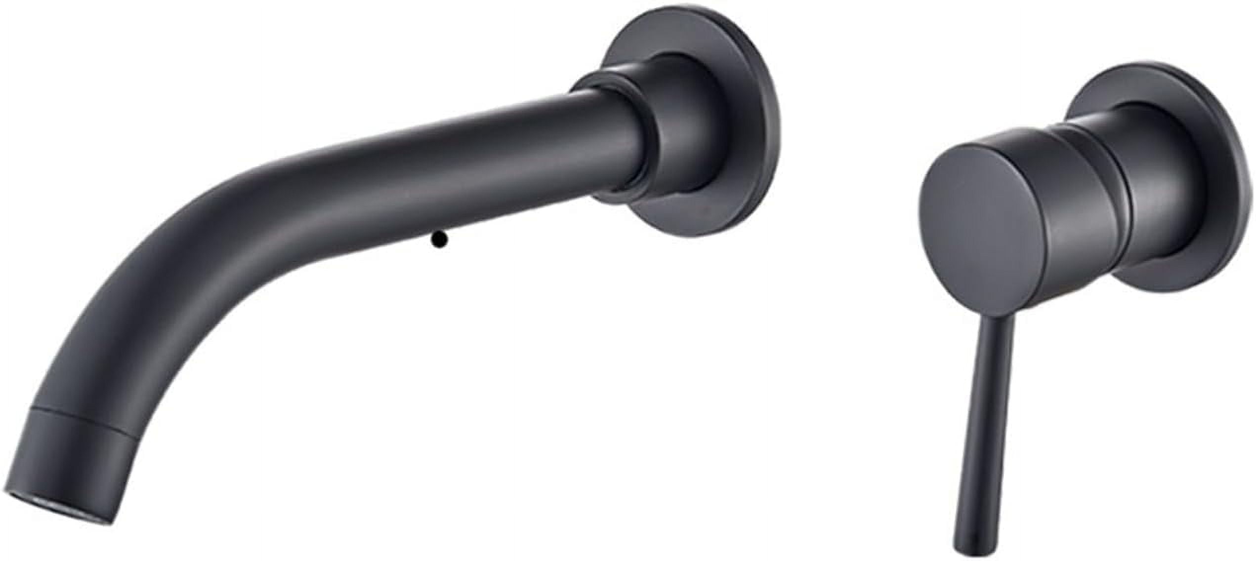 Black Bathroom Faucet Mixer Sink Tap Wash Basin Hot Cold Water Wall ...