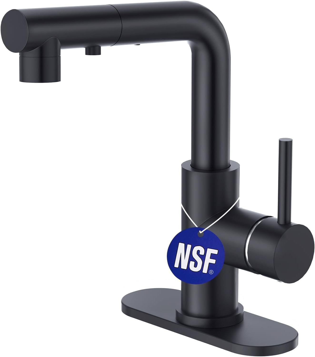 Black Bathroom Faucet with Pull Out Sprayer, Bar Sink Faucets Single ...