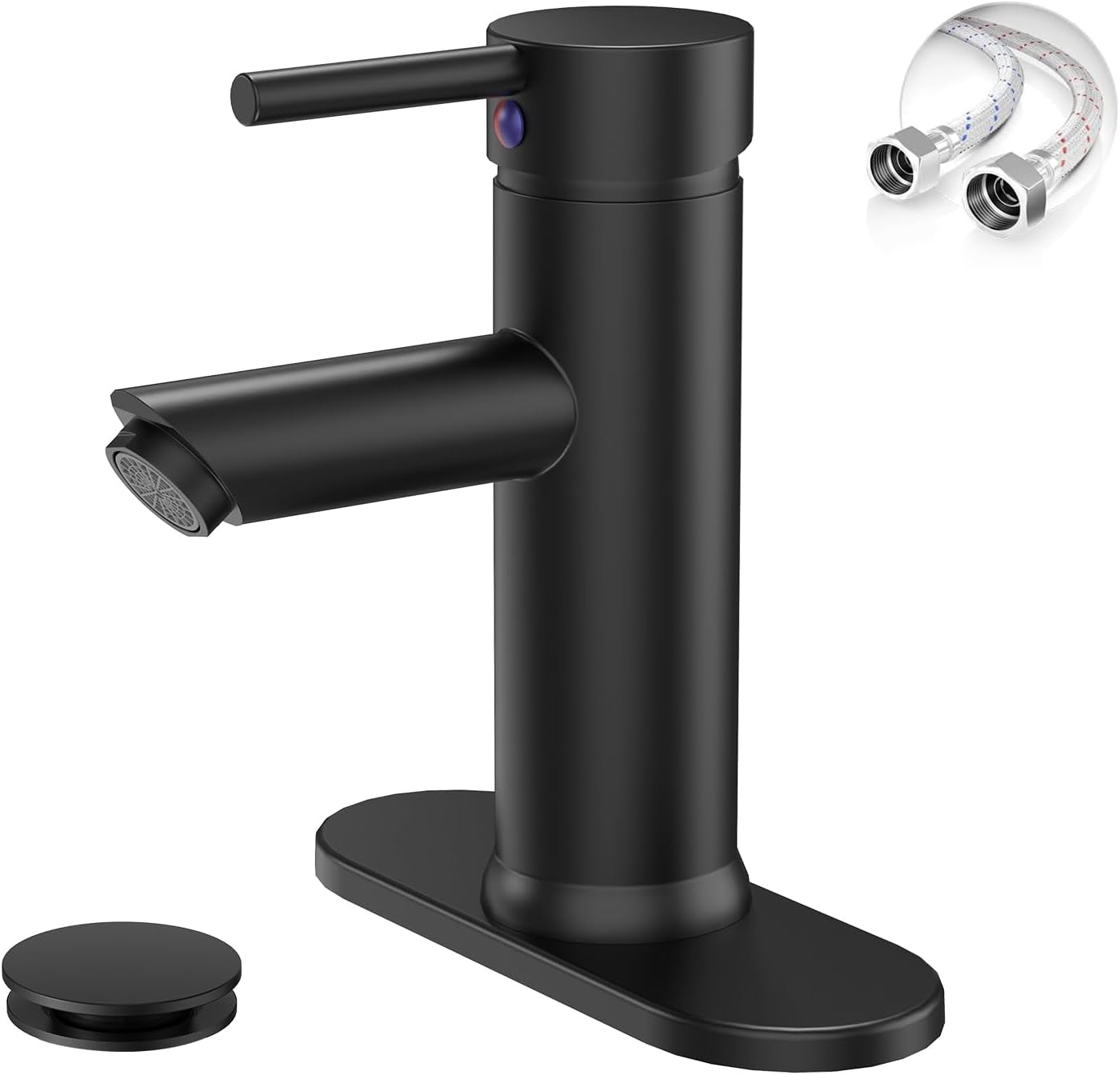 Black Bathroom Faucet, Single Handle Bathroom Faucets 1 Hole Sink ...