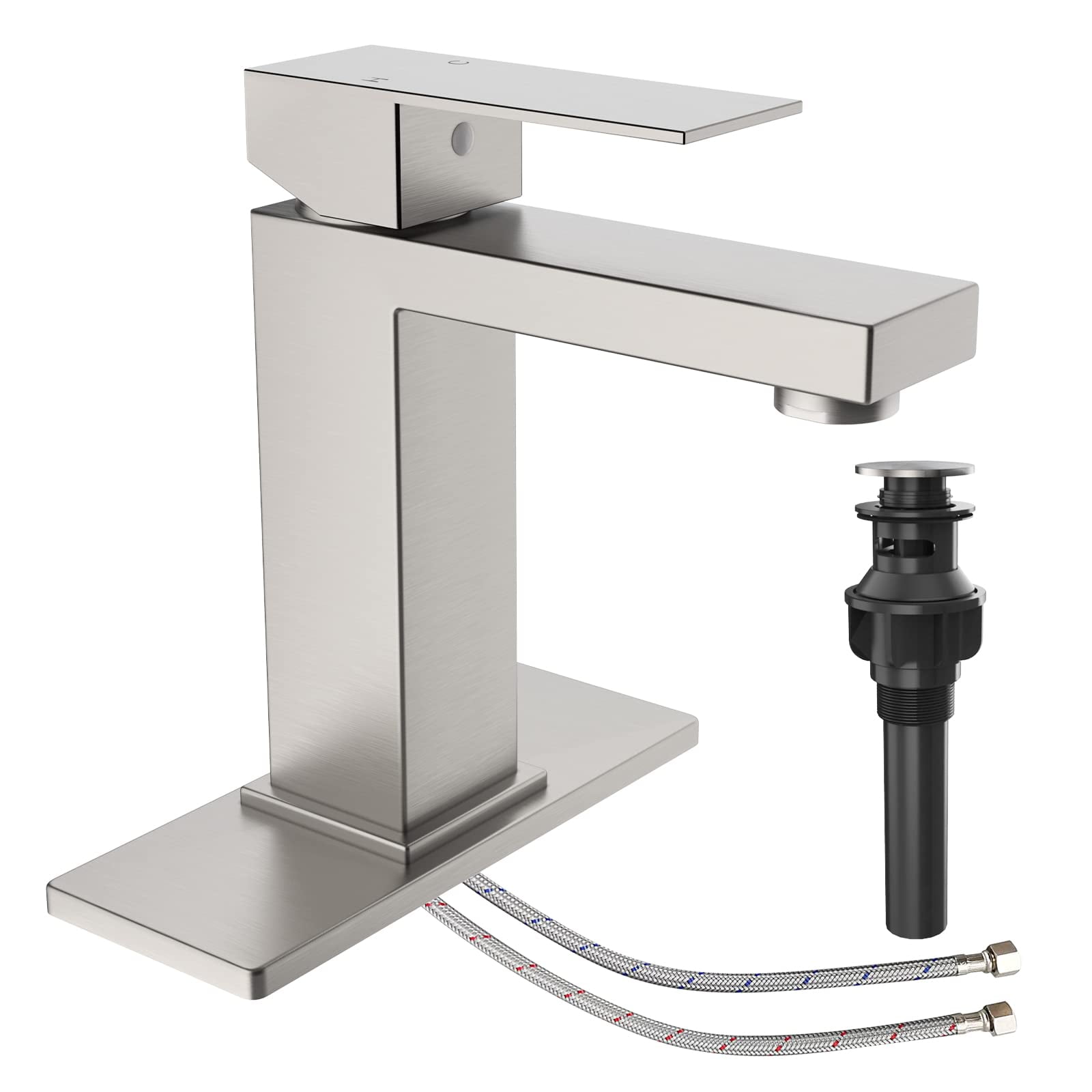 Black Bathroom Faucet, Single Hole Bathroom Sink Faucet with Pop Up ...