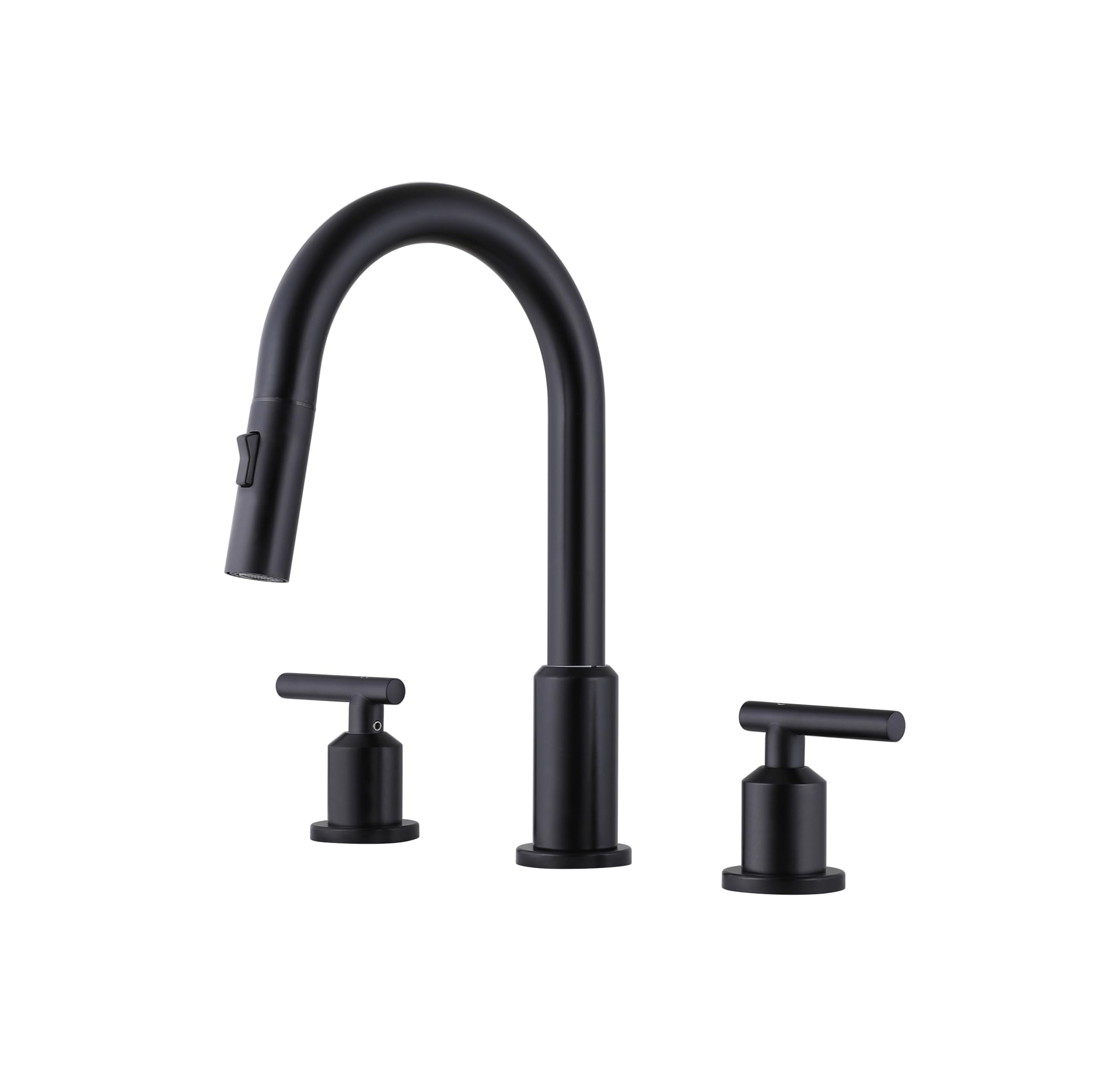 Black Bathroom Faucets For Sink 3 Hole, 8 Inch Widespread Bathroom ...