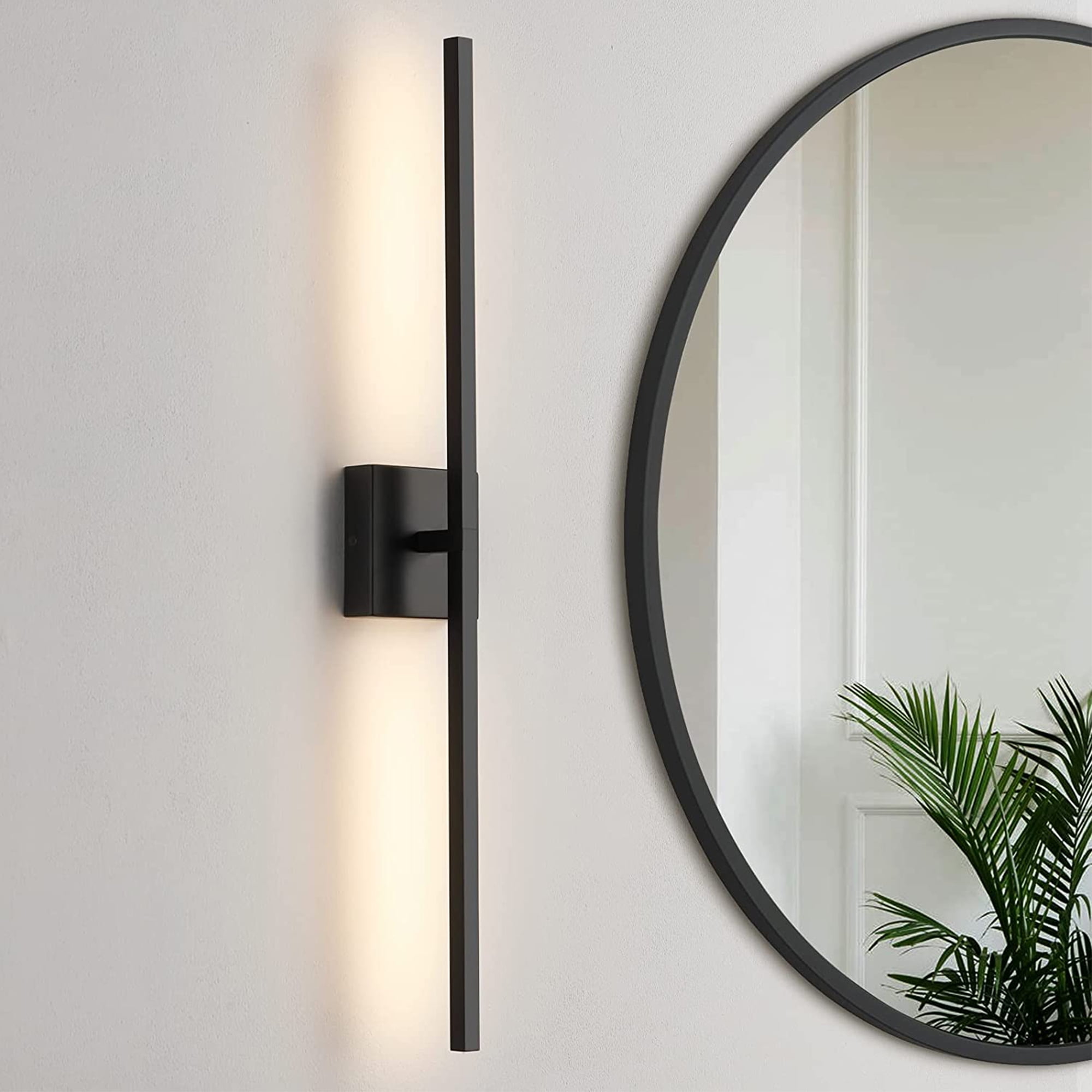 Black Bathroom Light Fixtures 360° Rotatable Black Wall Sconce Dimmable ...
