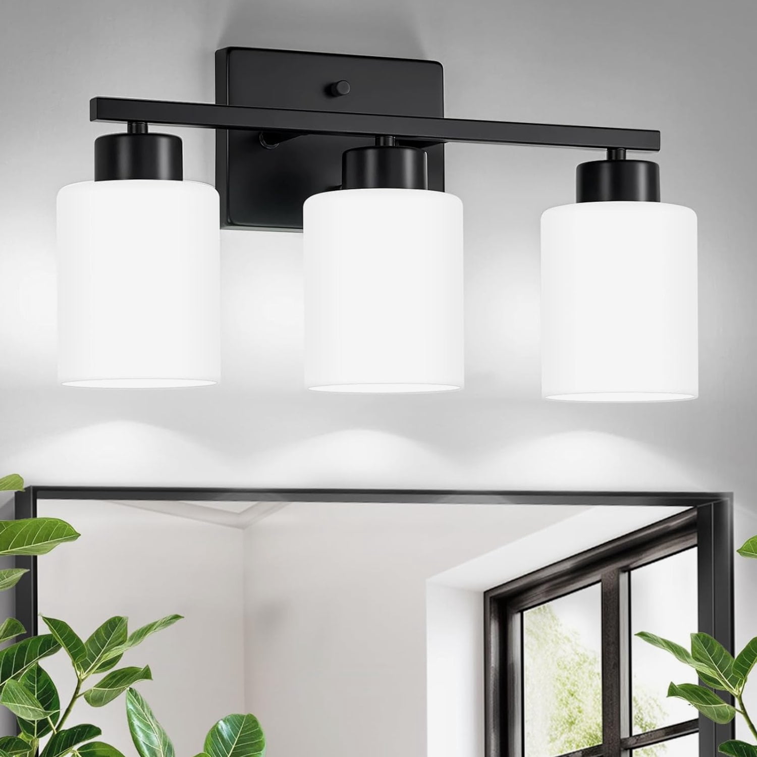 Black Bathroom Light with Fixtures Vanity Lighting Over 3000k-6000k ...
