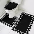 Black Bathroom Rugs Set Geometric Morocco Printed Border Modern Rustic ...