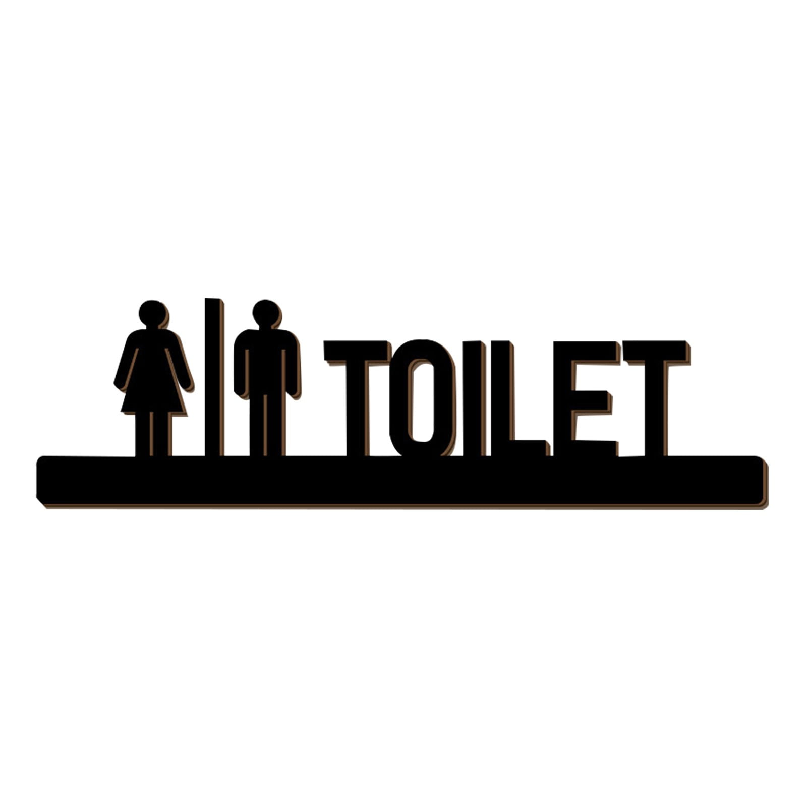 Black Bathroom Sign Restroom Door Plaque Gender Neutral Toilet ...