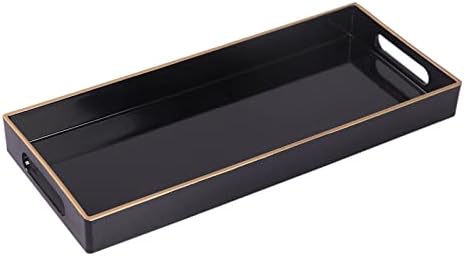 Black Bathroom Tray, Plastic Vanity Tray, Narrow Countertop Trays with ...