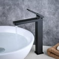 Black Bathroom Vessel Sink Faucet: Single Hole Faucet Matte Black Tall ...