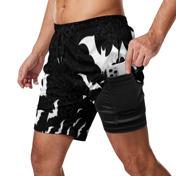 Black Bats Quick Dry Swimming Shorts For Men Swimwear Swimsuit Swim ...