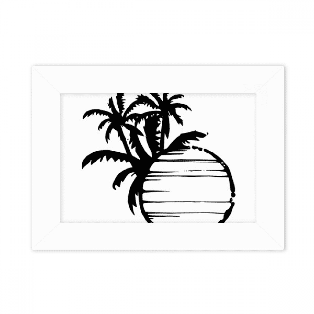 Black Beach Coconut Tree Outline Photo Mount Frame Picture Art Painting ...