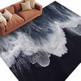 Black Beach Rectangle Area Rug 8x10 ft Ocean Summer Washable Rugs for ...