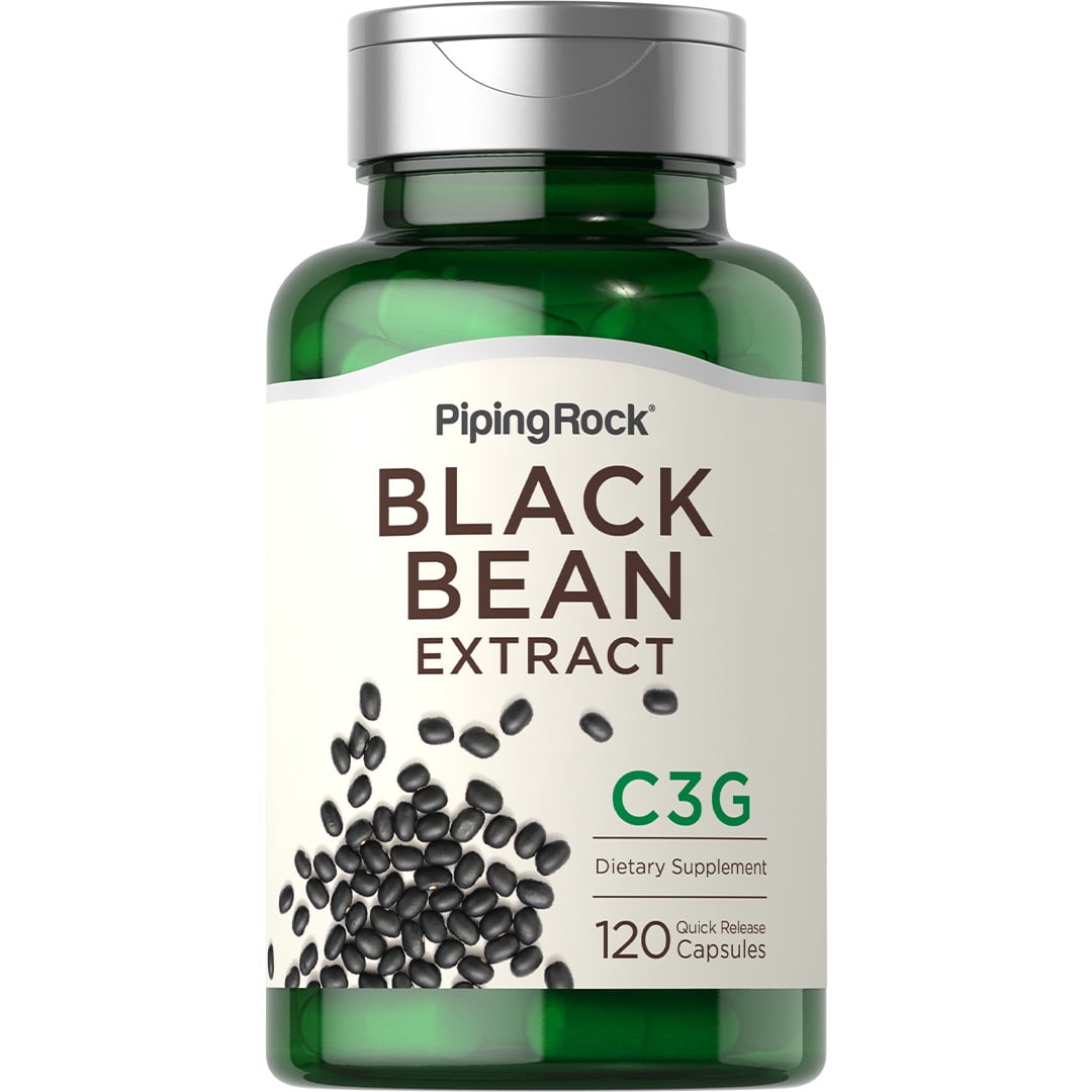 Piping Rock Vitamin Black Bean Extract Capsules, 120 Count, Non-GMO ...