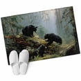 Black Bear Bathroom Rug Washable 2x3 Entryway Rug Non Slip Forest ...
