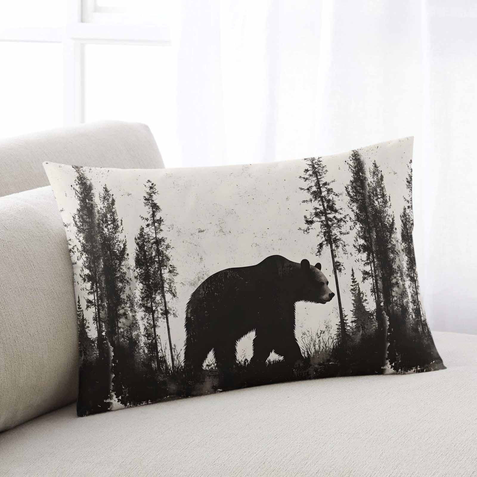 Black Bear Body Pillow Cover, Pillowcase Protectors with Zipper ...