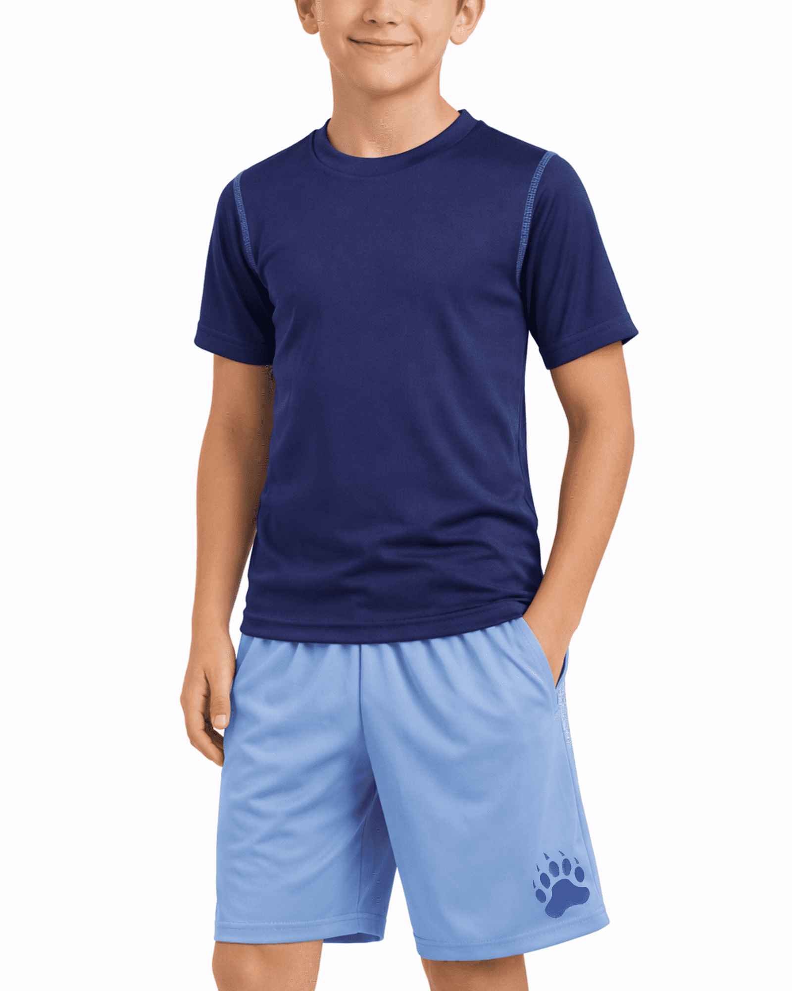Black Bear Boys Short Sets Tagless Short Sleeve Athletic Shirt and Gym ...