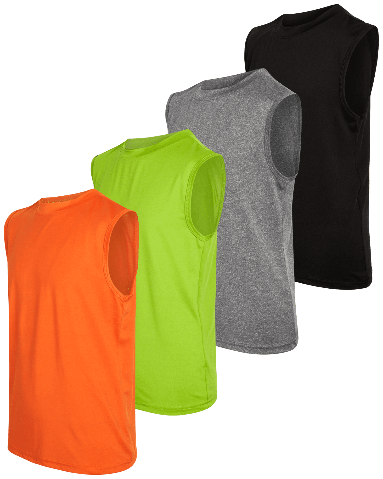 Black Bear Boys' Athletic Sleeveless Shirts, 4 Pack Dri Fit Muscle ...