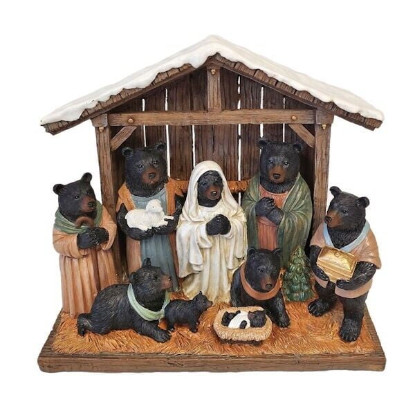 DeLeon Christmas Nativity Scene One Piece Black Bear - Walmart.com
