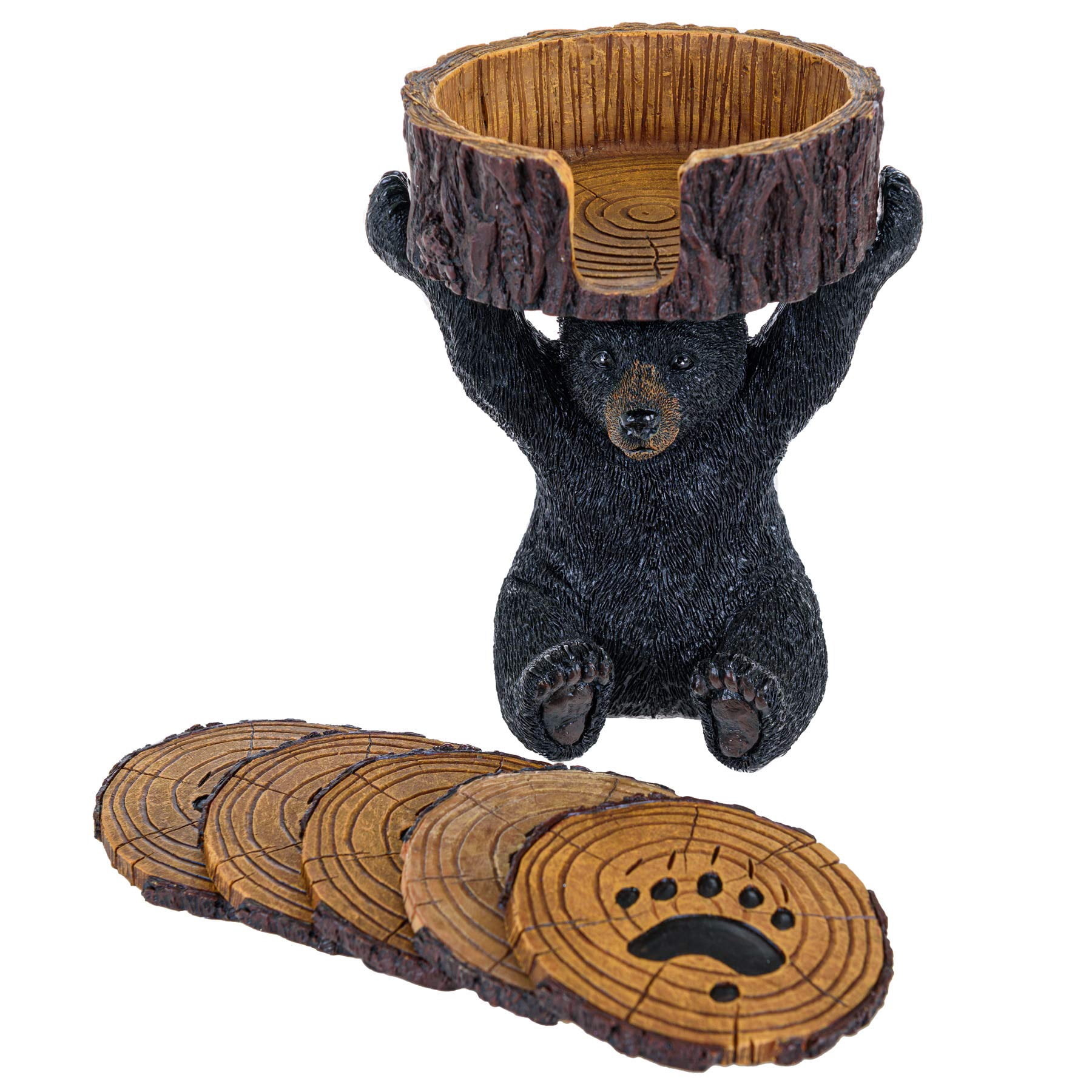 Black Bear Coasters Set - Coasters ATT1with Holder Rustic Home ...