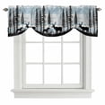 Black Bear Elk Tie Up Valance Curtains Blue White Wood Grain Forest ...