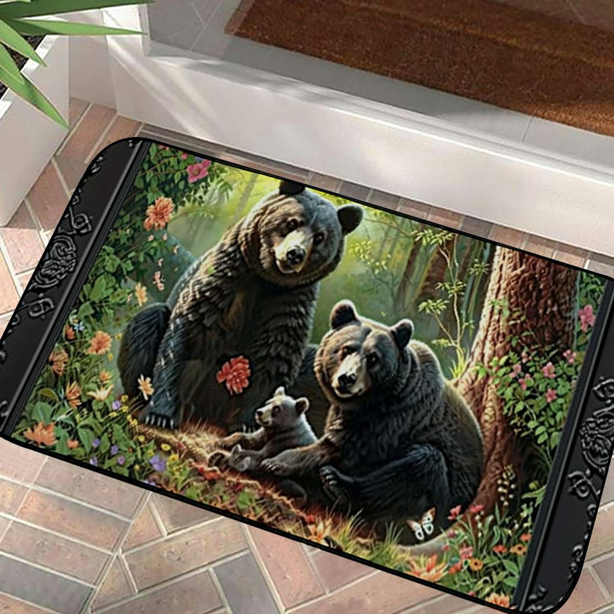 Black Bear Family Nature Doormat Indoor Outdoor - Walmart.com