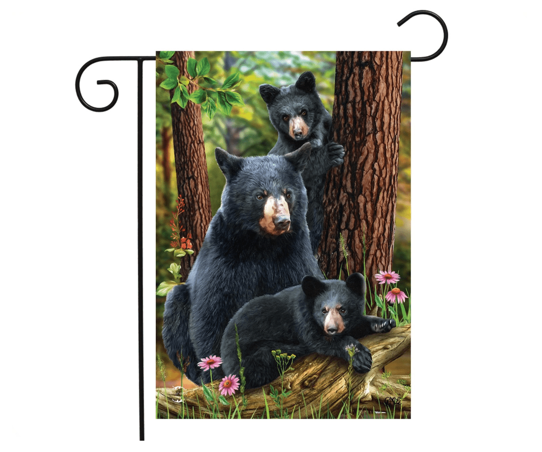 Black Bear Family Nature Flag 12x18 POLE NOT INCLUDED Garden Flag ...