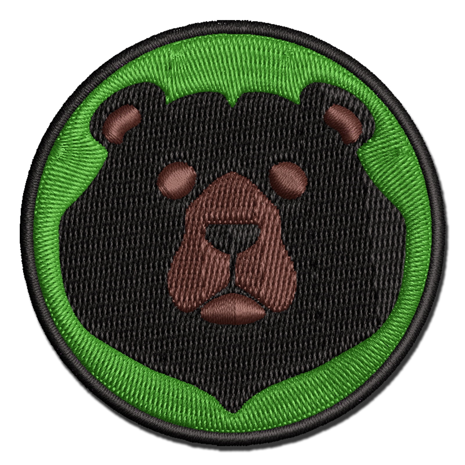 Black Bear Head Applique Multi-Color Embroidered Hook & Loop Patch - 2. ...