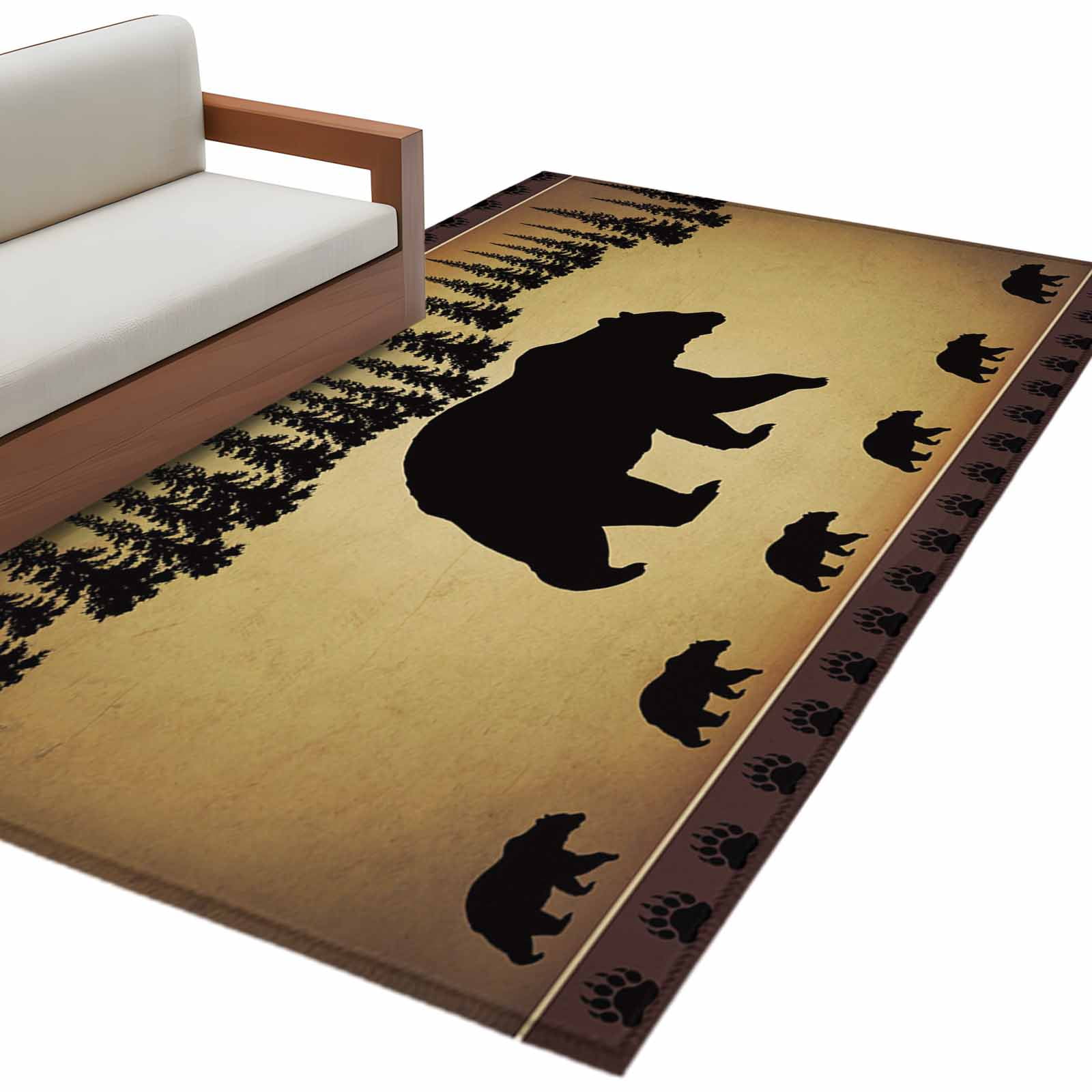 Black Bear Large Area Rugs for Bedroom Living Room, Soft Non Slip ...