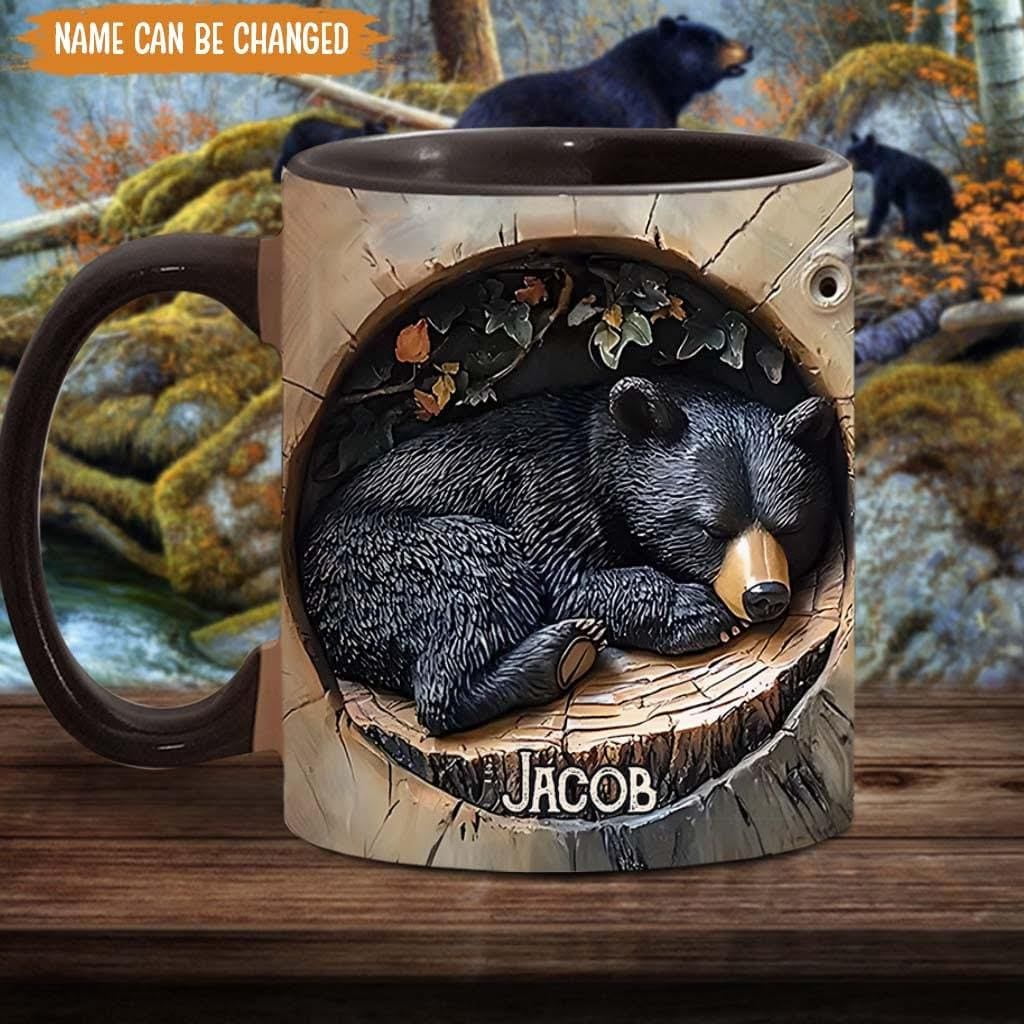 Black Bear Personalized Hunting Accent Mug, Animal Lover Mug, Gift for ...