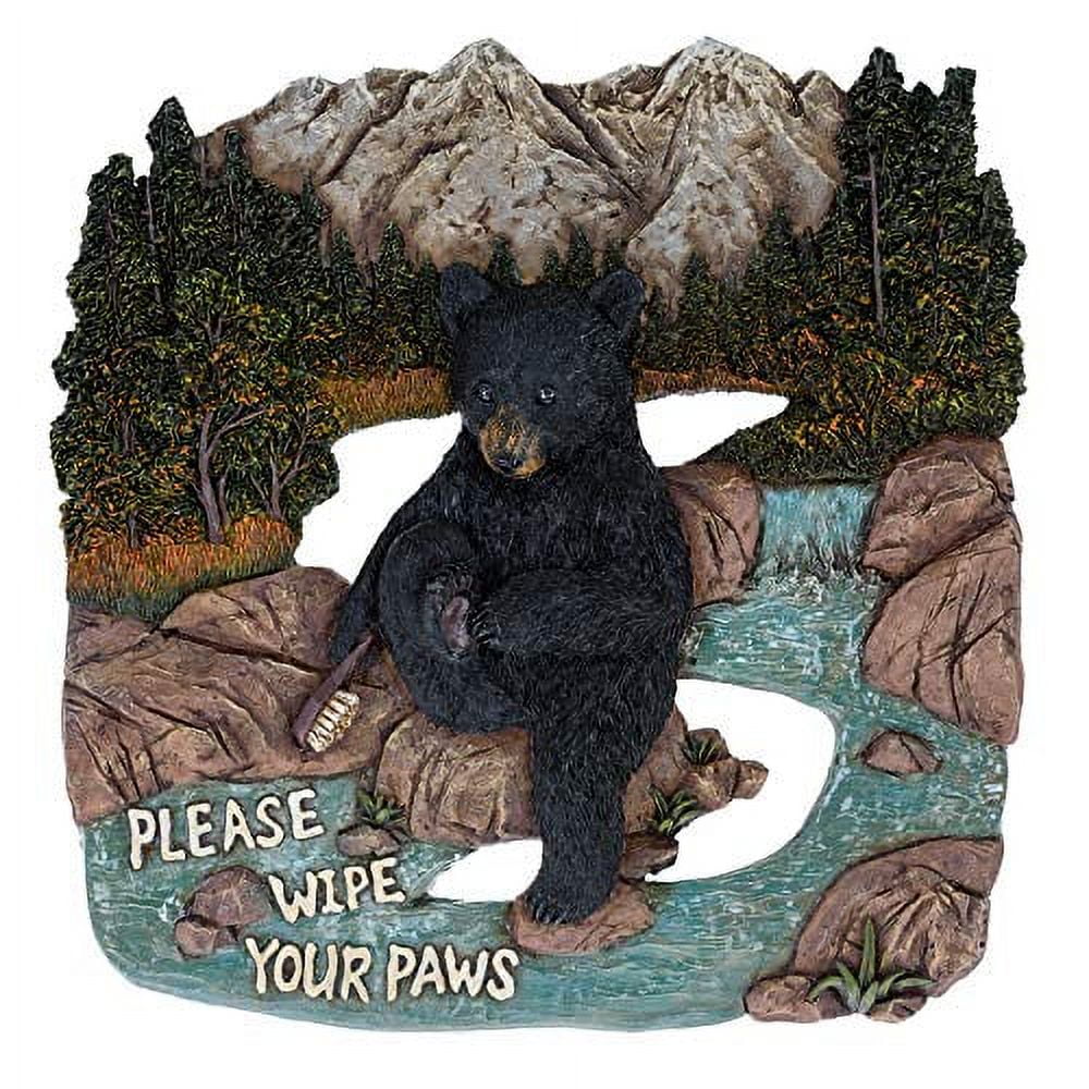 Black Bear Please Wipe Your Paws Lodge Wall Decor for The Home - Cute ...
