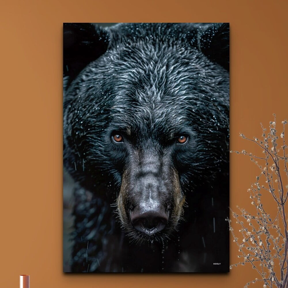 Black Bear Poster Wall Art Print Bear Face Poster Home Decor Animal ...