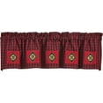 Black Bear Red Lined Patch Valance 60" x 14", Red Black Window Valances ...