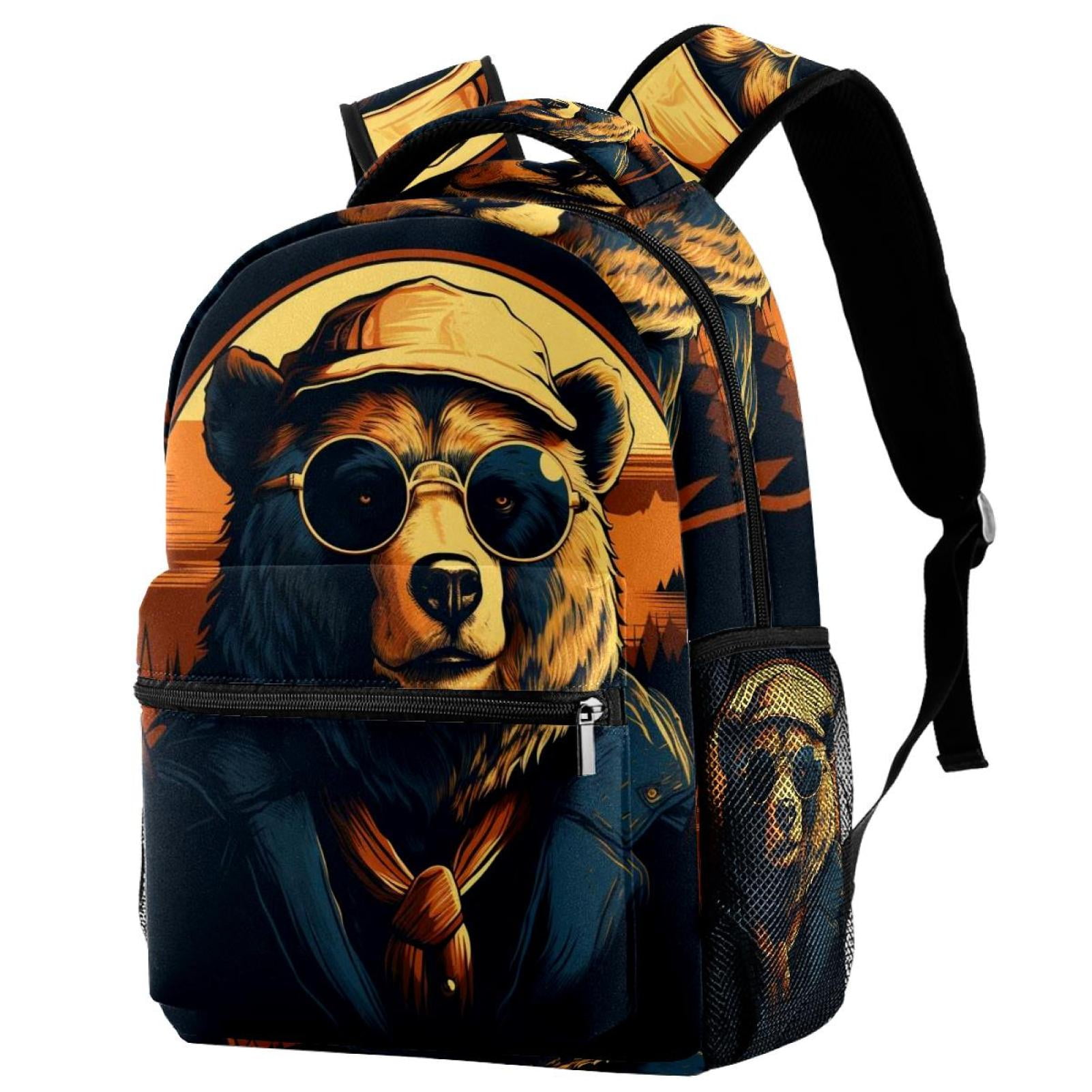 Black Bear Retro Casual Backpacks Lightweight Premium Backpack with 1 ...