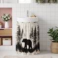 Black Bear Small Cabinet Curtain 11''x13'', Vintage Rustic Wildlife ...